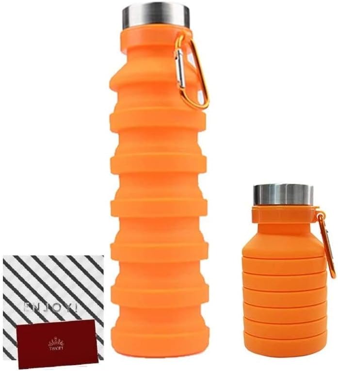 TISSOFT Collapsible Water Bottle Coffee Cup 2-in-1 Compact [Fits in ...