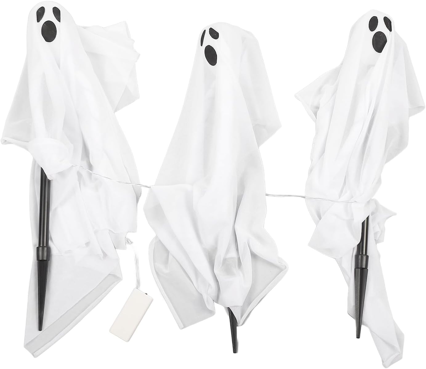 Amazon.com: MINGZHE Halloween Decorations Lighted Ghost Stakes Cloth ...