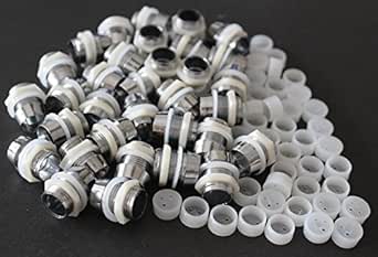 50pcs 10mm Plastic Chrome Plated LED Bezels Holder with Case New ...