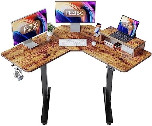 ODK Electric Standing L-Shaped Desk, 150 x 120 cm,Height Adjustable ...