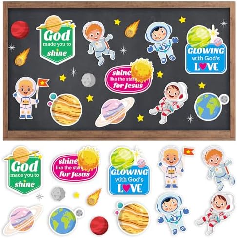 Amazon.com : Watersay Space Bulletin Board Set Vocation Bible School ...