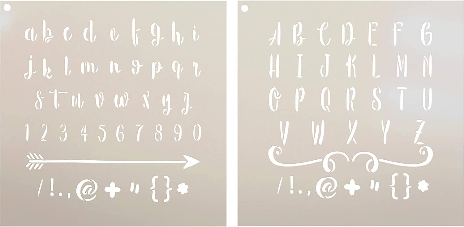 Ivana's Lettering - Upper & Lower Case Alphabet Stencil - 2 Part ...