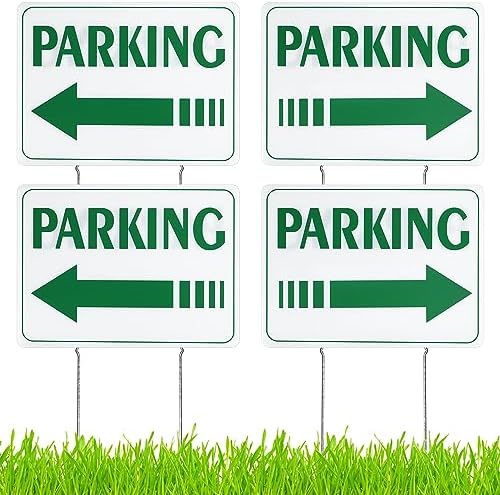 Amazon.com : Beeveer 4 Pcs Parking Sign with Stake 16 x 6 Inch Arrow ...