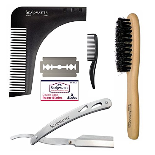 Scalpmaster Deluxe Beard & Mustache Grooming Kits (5 Piece Set ...