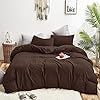 Amazon.com: Wellboo Brown Comforter Sets King Solid Mocha Coffee ...