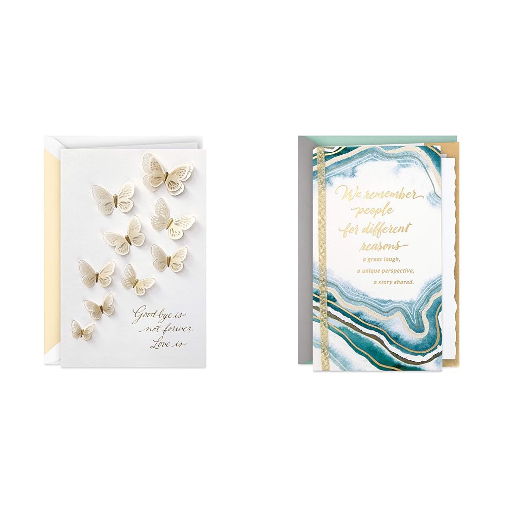 Amazon.com : Hallmark Signature Sympathy Card (Butterflies) & Sympathy ...