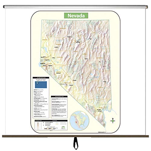 Amazon.com : Kappa Map Nevada Classroom Wall Map : Geographic Globes ...