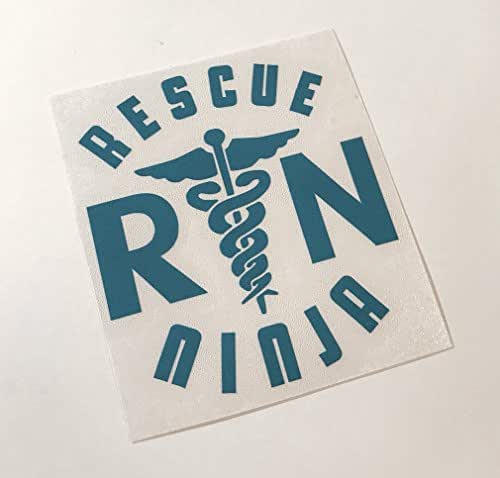 Amazon.com: Rescue Ninja Square Teal 5.5 inch Vinyl Decal Sticker ...