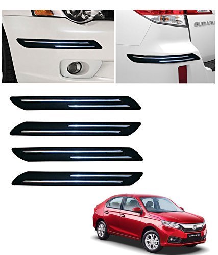 CARTECY Rubber Car Bumper Protector Guard with Double Chrome Strip for ...