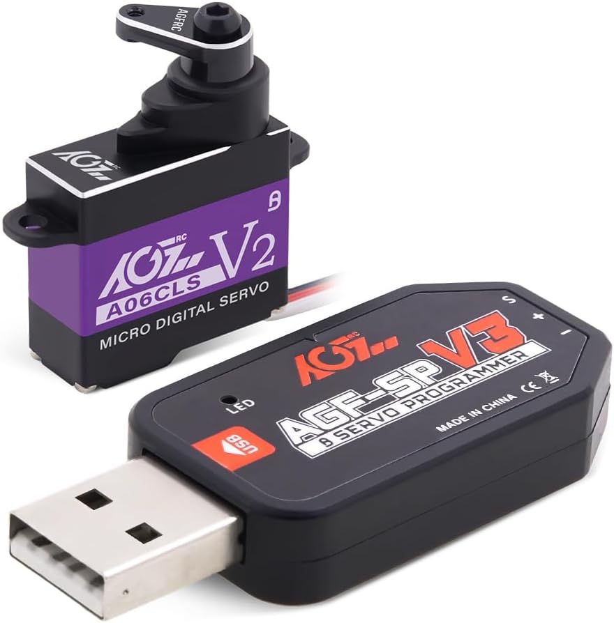 Amazon.com: AGFRC A06CLS V2 0.052sec Mini-Z-Car RC Servo, HPS065 20T Metal Servo Horn and AGF ...