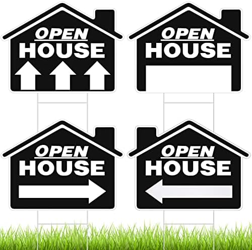 Amazon.com: Pinkunn 4 Pcs Open House Signs for Real Estate 12x16 Inch ...