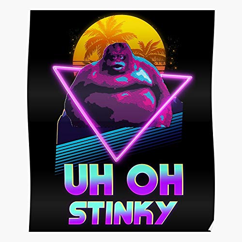Buy Uh Le Poop Monke Funny Vaporwave Stinky Oh Monkey Outrun I 80s ...