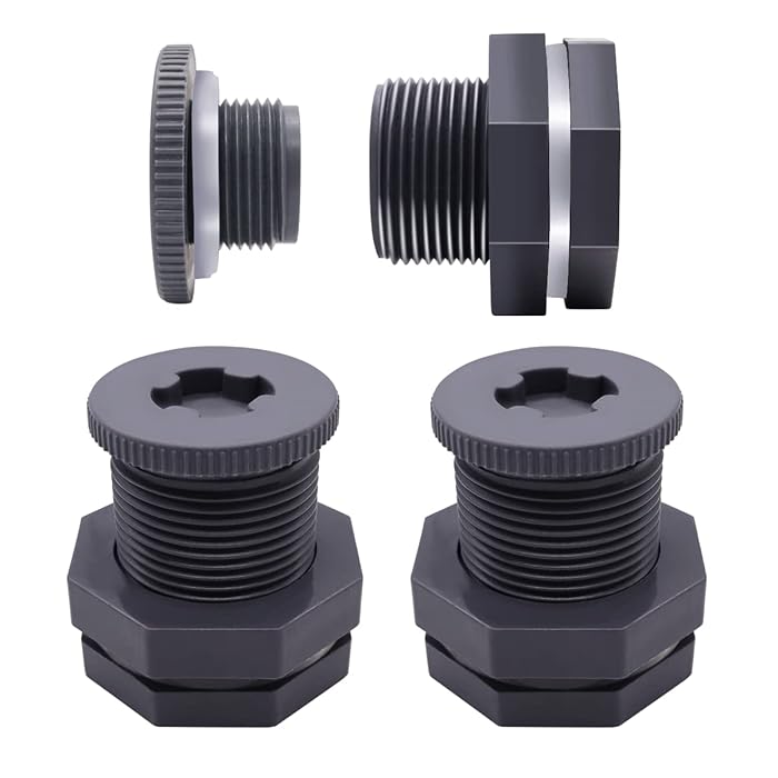 Buy Dianrui 3PCS Dark Grey 3/4in PVC Water Tank Connector Adapter,PVC ...