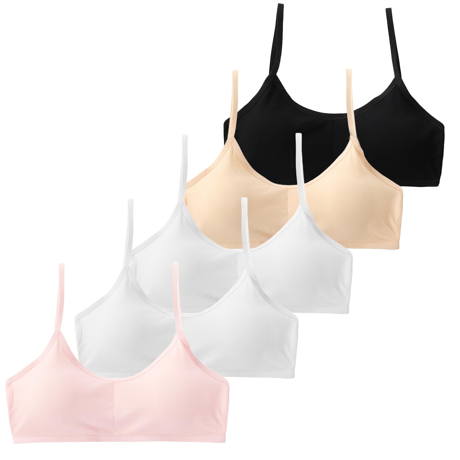 5 Pcs Girls Sports Bra First Bra for Girls11-12 Girls Bra Girls Bras 13 ...