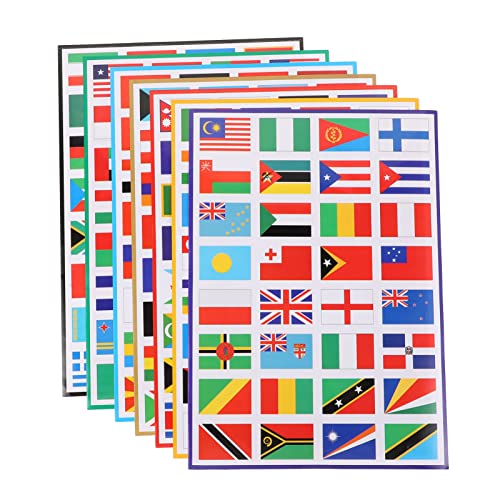 TOYANDONA 7 Sheets of World Flag Stickers Flag Stickers Country Sticker ...