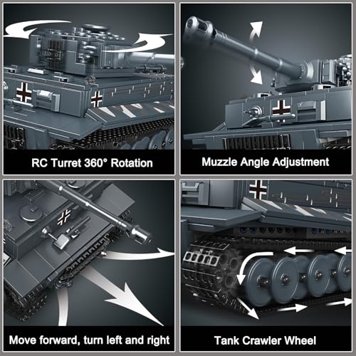 Mould King MOC Tiger Tank Building Blocks Set - Scale Model Kits Online ...