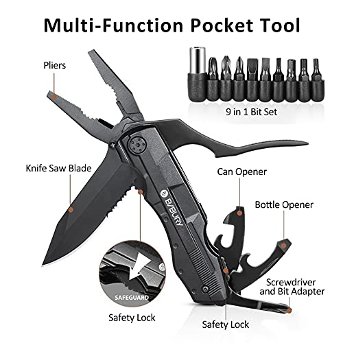 BIBURY 5-in-1 multifunctioneel mes, opvouwbaar multitool zakmes ...