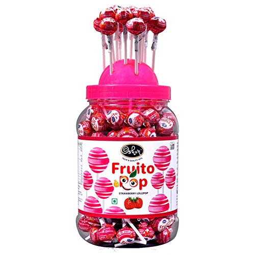 Oshon FruitoPop Rich & Tasty Juicy Strawberry Flavoured Striped ...