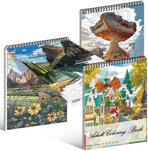 OSIMIG Adult Colouring Books Set, 3 Colouring Books for Town, Nature ...