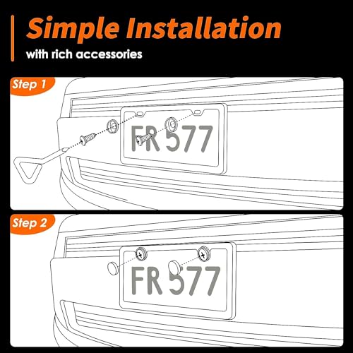 Snapklik.com : HOTOR Black License Plate Frames - 2 Pack, Obstruction ...