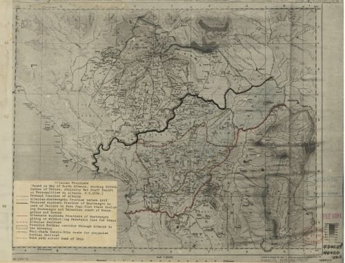 1918 Map Albanian frontiers. - Size: 18x24 - Ready to Frame - Albania ...