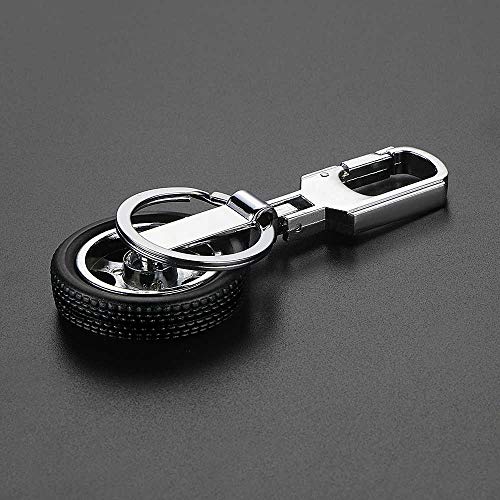 BAMBBLE® Spinning Tyre Rotary Wheel Locking Metal Premium Keychain for ...