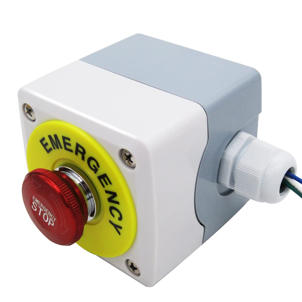 Snapklik.com : Mxuteuk 22mm Waterproof Emergency Stop Push Button ...