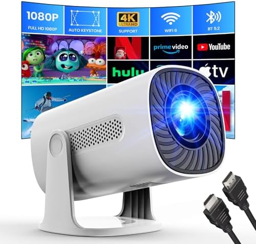 Mini Projector with WiFi and Bluetooth, 1080P Native 4K Support ...
