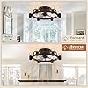 Amazon.com: LEDIARY Low Profile Ceiling Fans with Lights Black, Flush ...