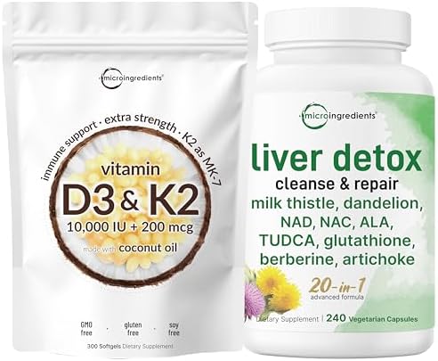 Amazon.com: Micro Ingredients Vitamin D3 10,000iu + K2 200mcg Softgels ...