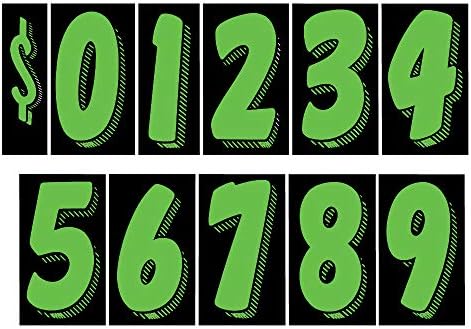 Amazon.com - EZ Line Vinyl Decals for Cars Chartreuse Large Number ...