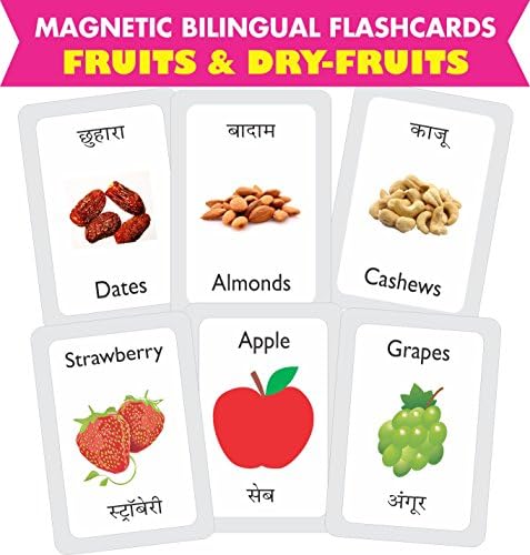 Buy mfm toys fruits and dry-fruits bilingual (hindi+english) magnetic ...