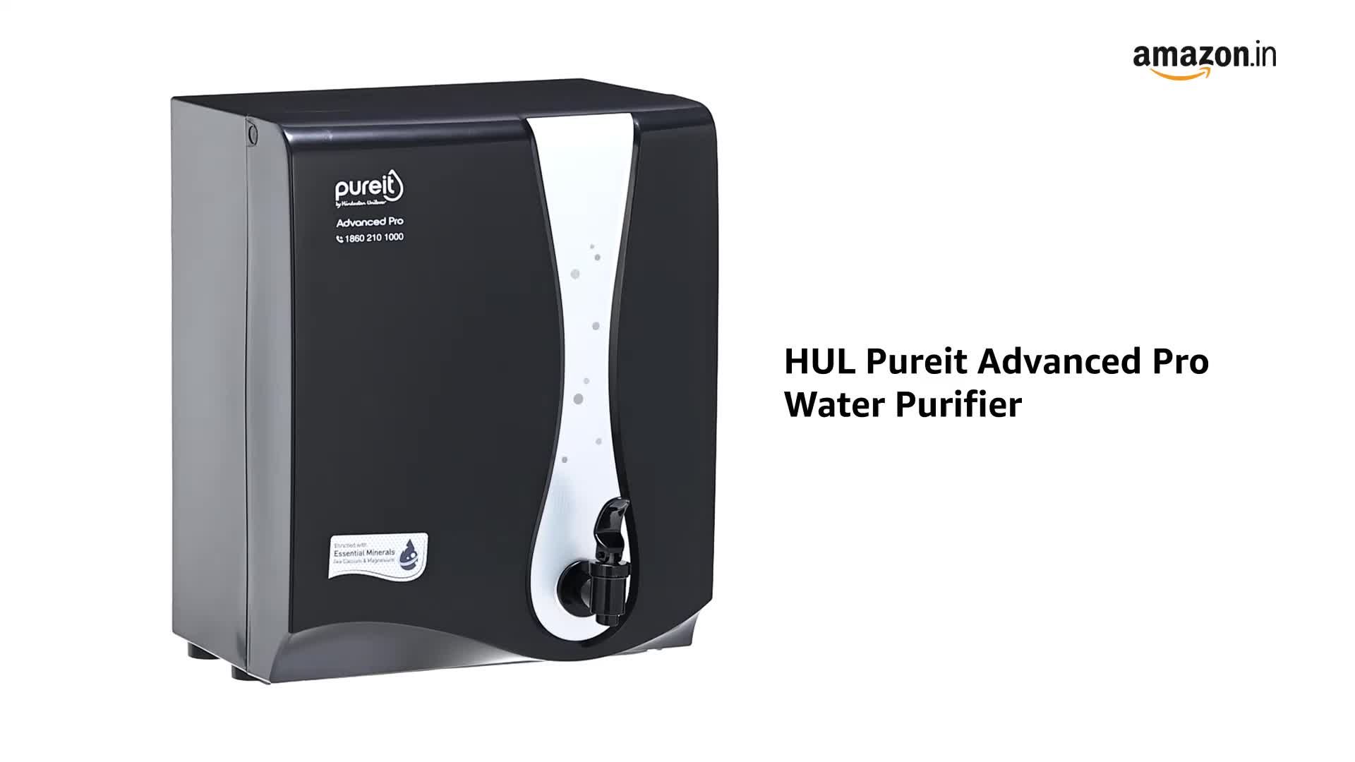 HUL Pureit Advanced Pro Mineral RO+UV 6 stage wall mounted counter top ...