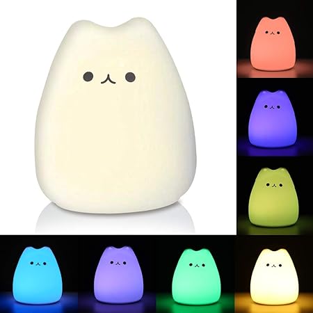Amazon.com: Litake LED Cat Night Light, Battery Powered Silicone Cute ...