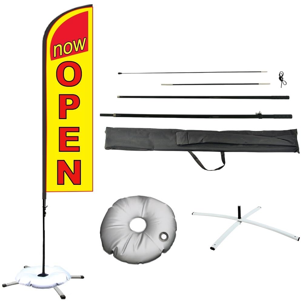 Amazon.com : Displayfactory Windless Teardrop Flag All Fiberglass Feather Flag Pole Set Kit ...
