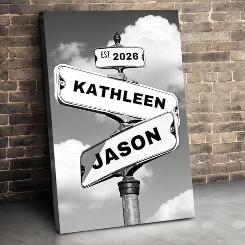 Amazon.com: Personalized Crossroads Street Sign Canvas Print for ...