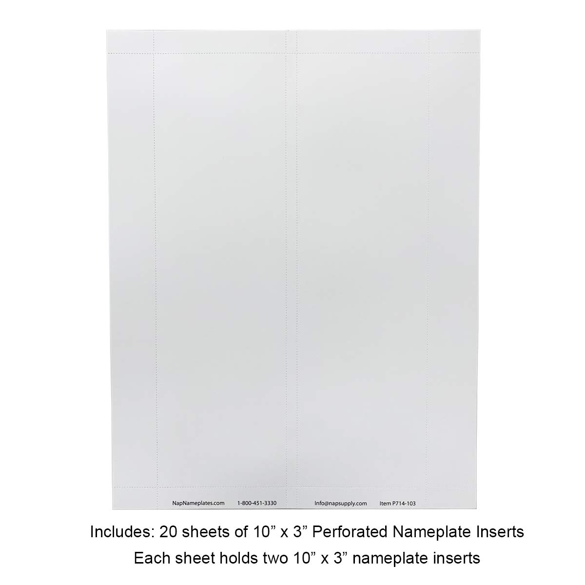 Snapklik.com : Perforated Paper Nameplate Inserts, Pack Of 20
