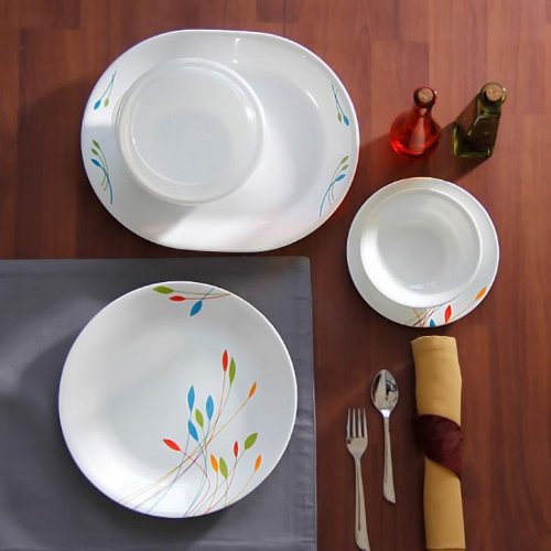 Corelle India Impression Rainbow Round Dinner Set, 21-Pieces : Amazon ...