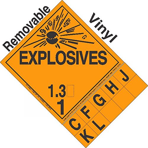 GC Labels-P13TAB-0343, Explosive Class 1.3 NA or UN0343 Tabbed ...