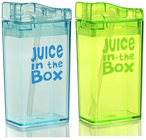 Amazon.com : Juice in the Box Reusable Juice Box, 2 Pack, Blue/Green ...