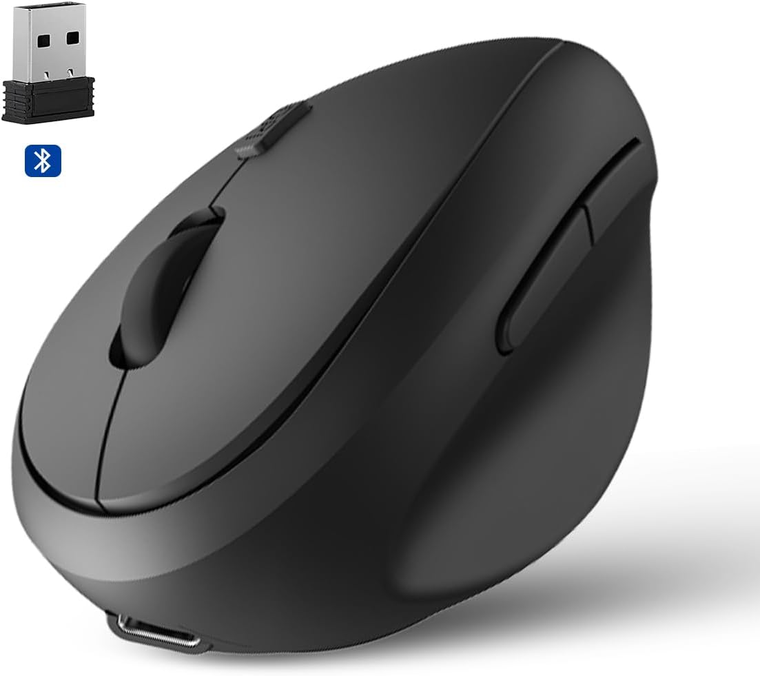 MOYAC Mouse Inalámbrico Recargable, Mouse Ergonómico con 6 Botones ...