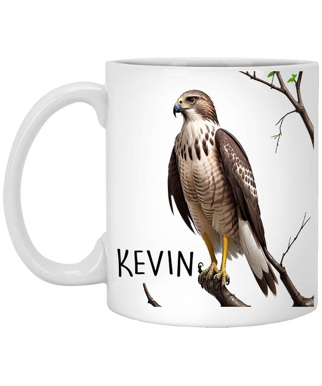 Amazon.com: Hawk Name Kevin 11oz White Mug Mug, Hawk Bird Lovers Coffee ...