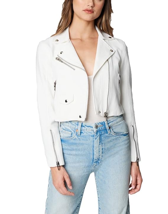 Buy MDGSTAR White Women's Jacket -Stylish (Vegan Leather) Motorcycle ...