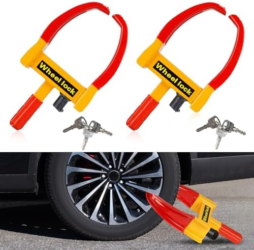 Amazon.com: 2pcs Universal Wheel Locks, Heavy-Duty Car Security Trailer ...