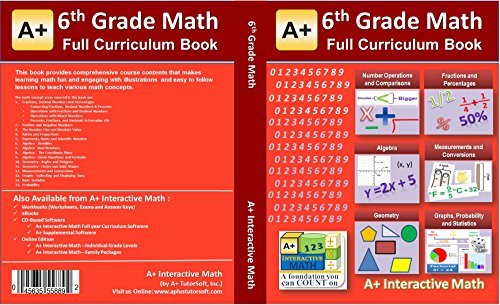 6th, Sixth Grade Math Textbook - 129 Lessons (518 Pages Printed B&W ...