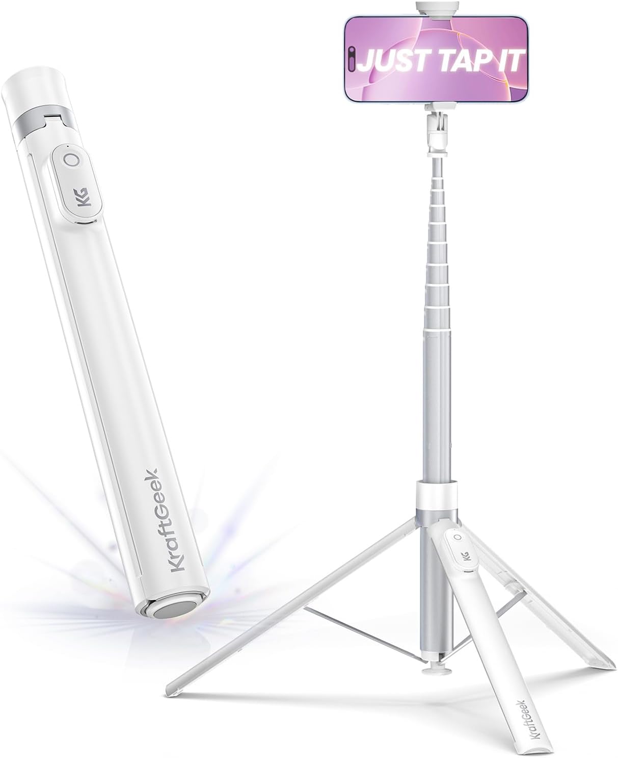 Amazon.com: KraftGeek Tripod for iPhone, 66” JustTap Phone Tripod ...
