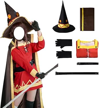 Amazon.com: ETEBAS Megumin Cosplay Costume Dress Red Suit Outfit With ...