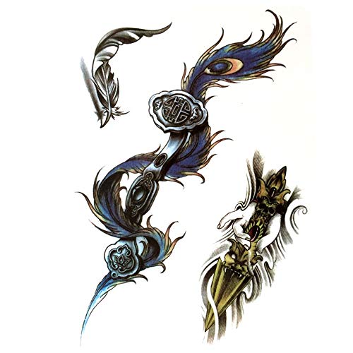 Amazon.com : Spear Of Longinus Waterproof Temporary Tattoo Feather Arm ...
