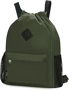 Amazon.com | WANDF Large Sports Drawstring Backpack Water-Resistant ...
