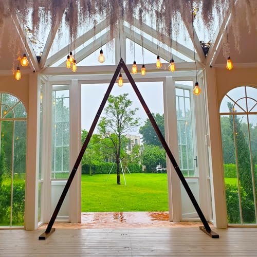 Amazon.com : Wooden Wedding Arch for Ceremony, 8.2FT Triangle Backdrop ...